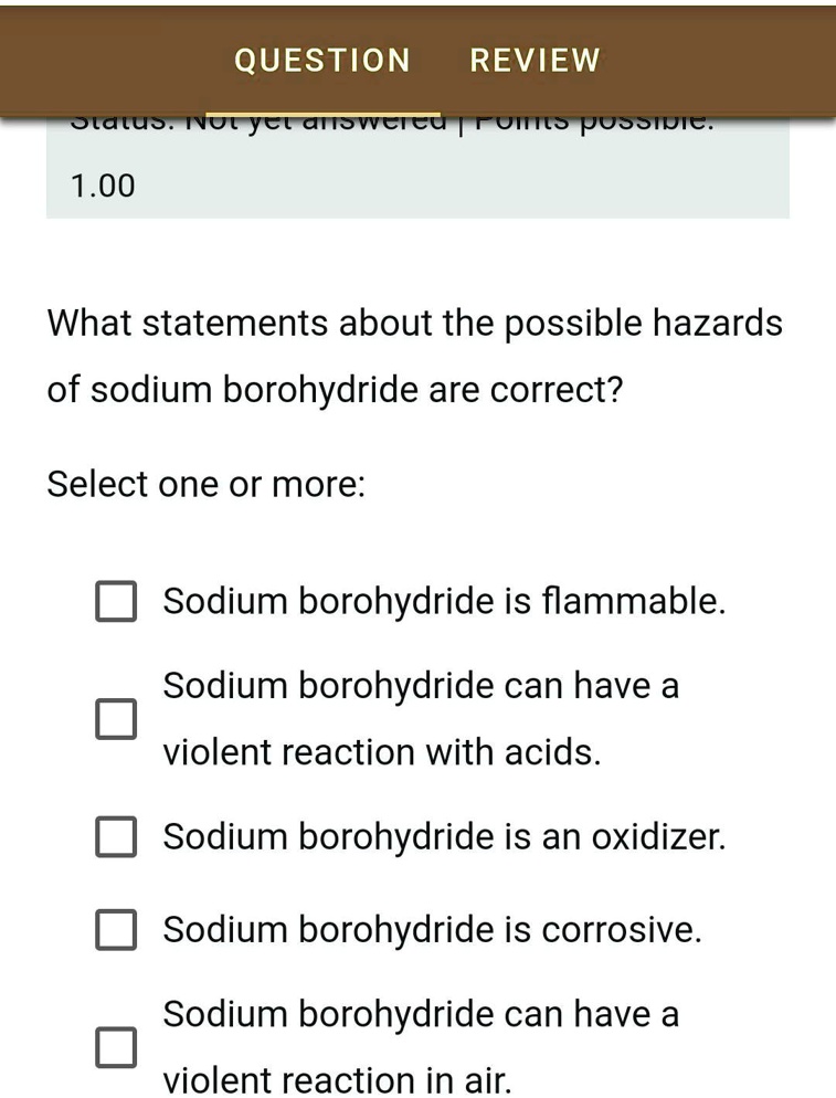 SOLVED: QUESTION REVIEW Status. I have thoroughly reviewed the text and made the necessary ...