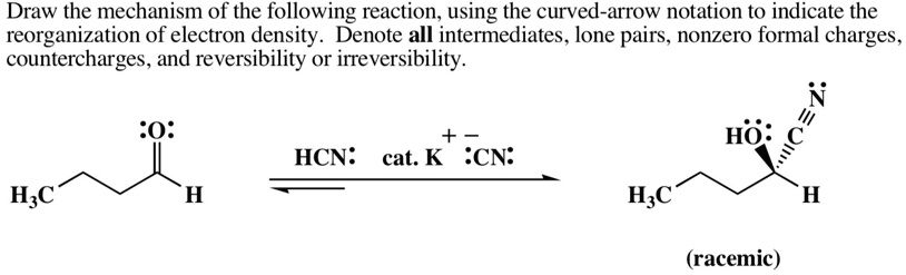 draw the mechanism of the following reaction using the curved arrow notation t0 indicate the ...
