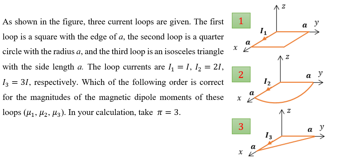 SOLVED: As shown in the figure, three current loops are given. The ...