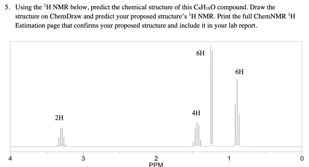 SOLVED: Using the 'H NMR below, predict the chemical structure of this C6H10O compound. Draw the ...