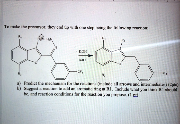 SOLVED: To make the precursor; they end up with one step being the following reaction: KOH 160 ...