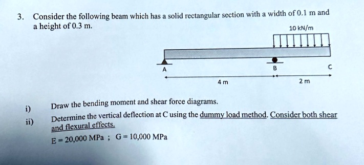 SOLVED: Consider the following beam which has a solid rectangular ...