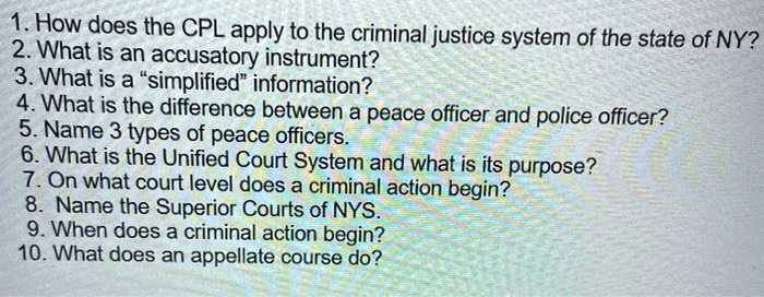 VIDEO solution: How does the CPL apply to the criminal justice system ...