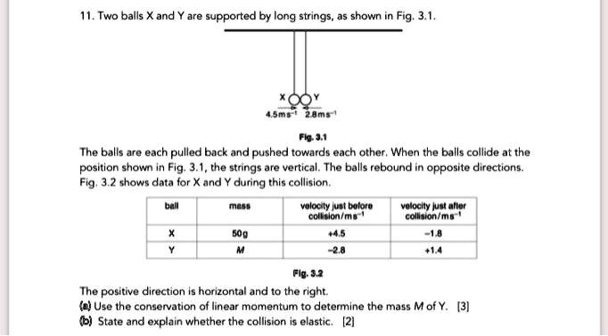 SOLVED: Two balls X and Y are supported by long strings, as shown in ...
