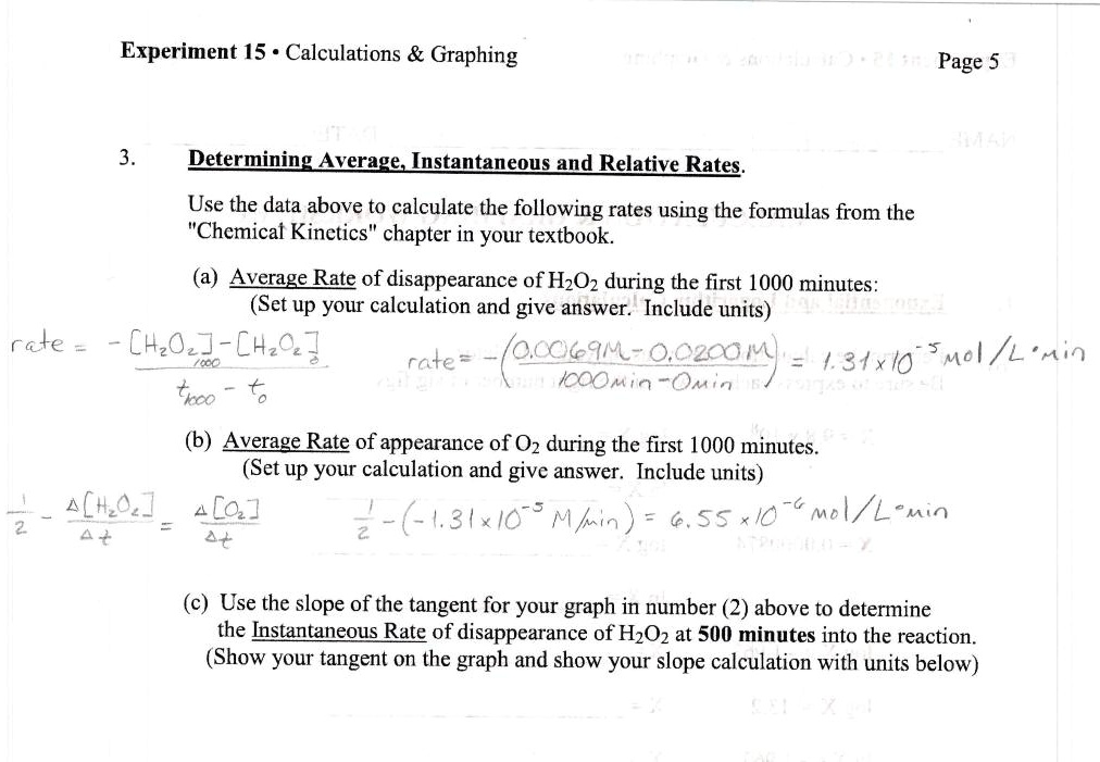 experiment 15 calculations graphing page 5 determining average ...