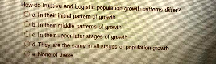 SOLVED: How do Iruptive and Logistic population growth patterns differ ...