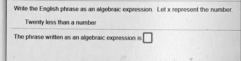 Algebraic Expression