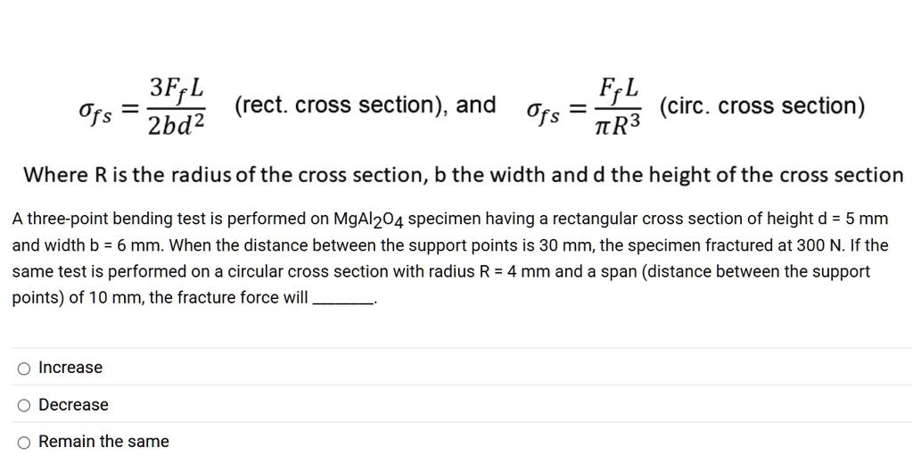 sigmafs frac3ffl2bd2 rect cross section and sigmafs fracfflpi r3 circ ...