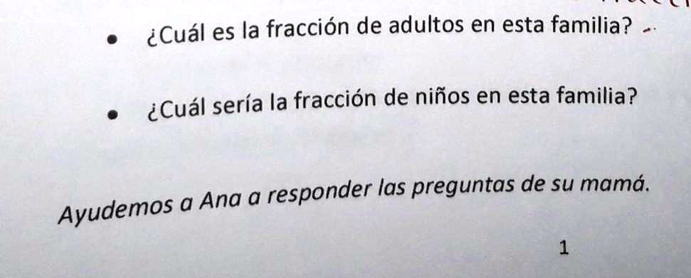 SOLVED: Cuál es la fracción de adultos en esta familia ayuda porfi ... SOLVED: Cuál es la fracción de adultos en esta familia ayuda porfi ...