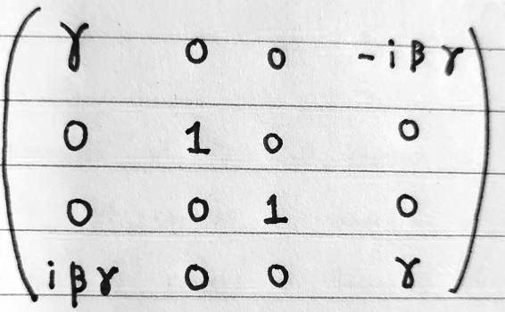SOLVED: Determine the inverse matrix of the Lorentz transformation ...