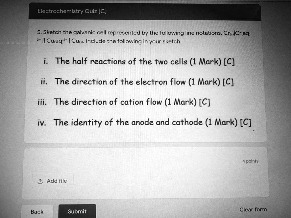 Galvanic Cell Quiz at Marjorie Lachance blog