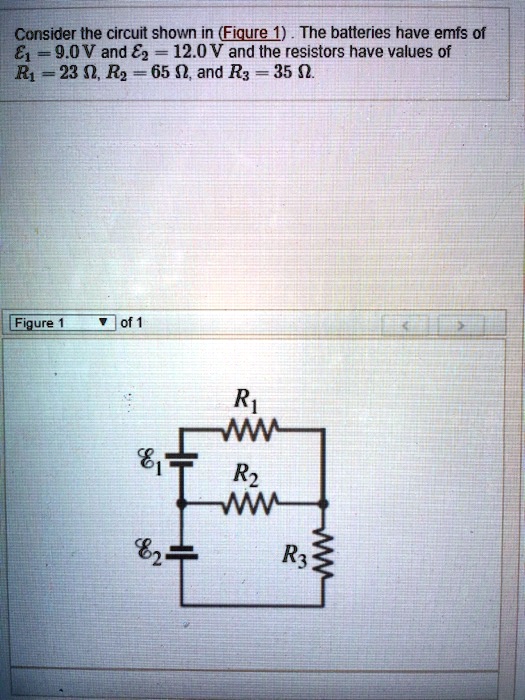 Consider the circuit shown in (Figure 1). The batteries have emfs of ℰ1 ...