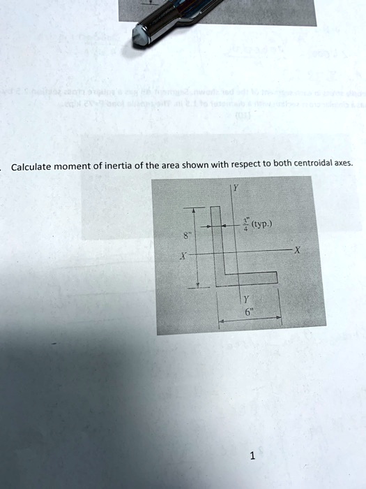 SOLVED: Calculate moment of inertia of the area shown with respect to both centroidal axes (typ.)