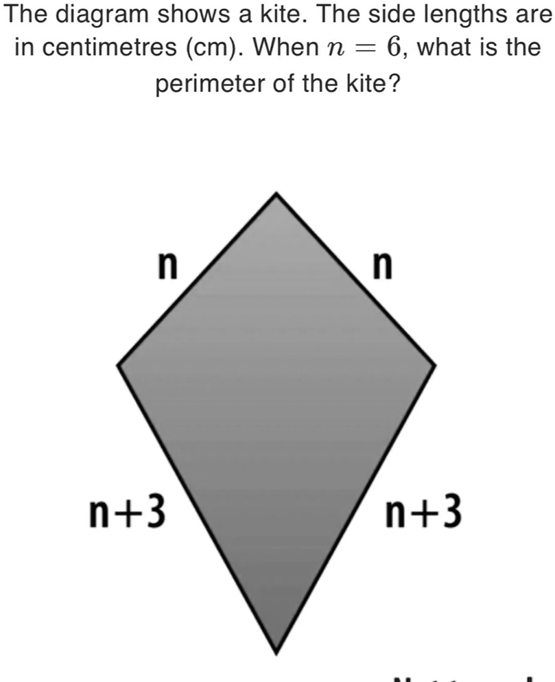 SOLVED: The diagram shows a kite The side lengths are in centimetres ...