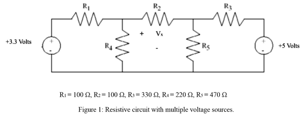 SOLVED: a. Use superposition to calculate the voltage Vx in the circuit of Figure 1. b. Verify ...