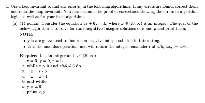 SOLVED: (a) 14 points) Consider the equation 5x + 6y = L, where L âˆˆ ...