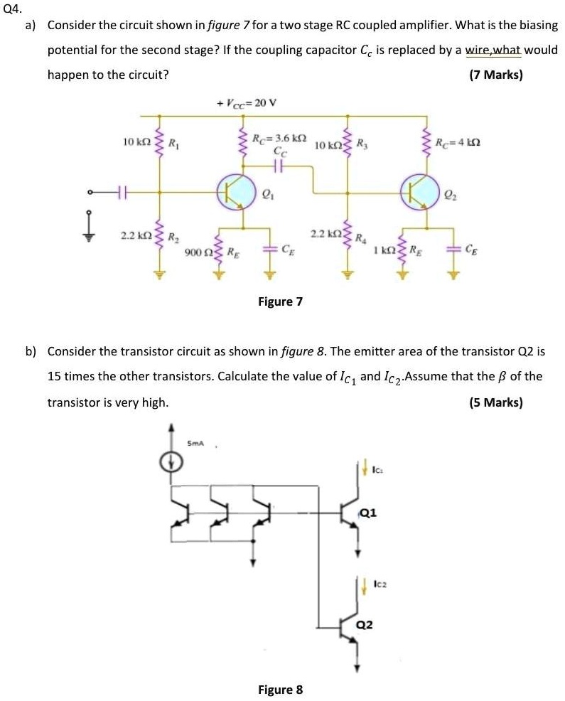 SOLVED: Q4. a) Consider the circuit shown in Figure 7 for a two-stage ...
