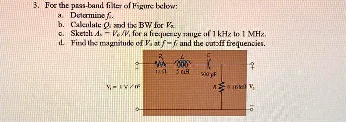 3. For the pass-band filter of Figure below: a. Determine fs. b ...