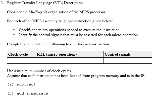 SOLVED: Register Transfer Language (RTL) Description Consider the Multi ...