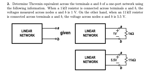 SOLVED: 2. Determine Thevenin equivalent across the terminals and b of ...