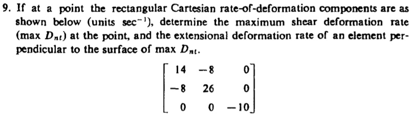 SOLVED: If at a point the rectangular Cartesian rate-of-deformation ...
