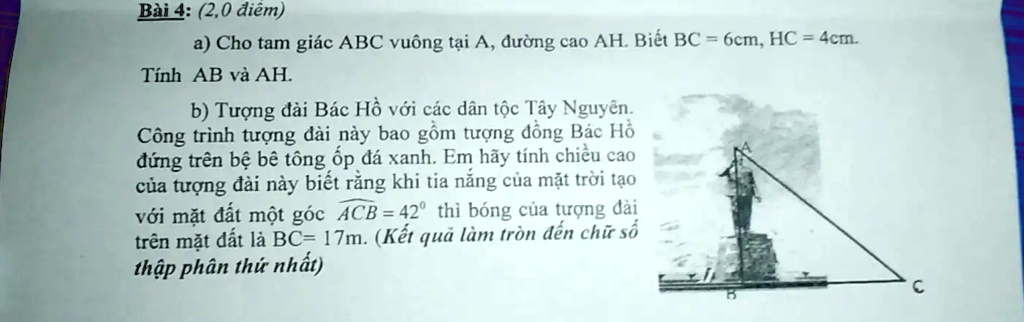 Solved Bà I 4 2 0 Ä‘iáƒm A Cho Tam Giác Abc Vuông Tại A Ä‘Æ