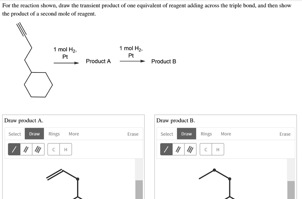 SOLVED: For ` the reaction shown; draw the transient product of one ...