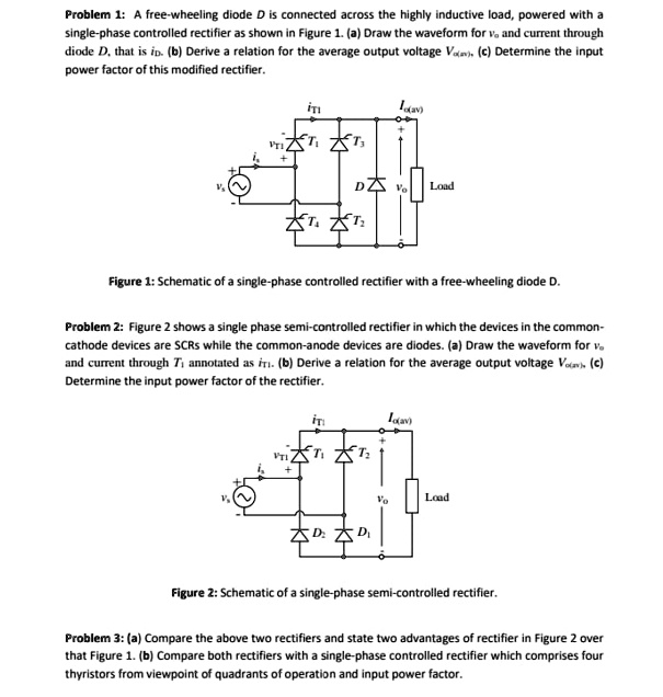 problem 1 free wheeling diode connected across the highly inductive ...