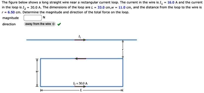 SOLVED: The figure below shows a long straight wire near a rectangular ...