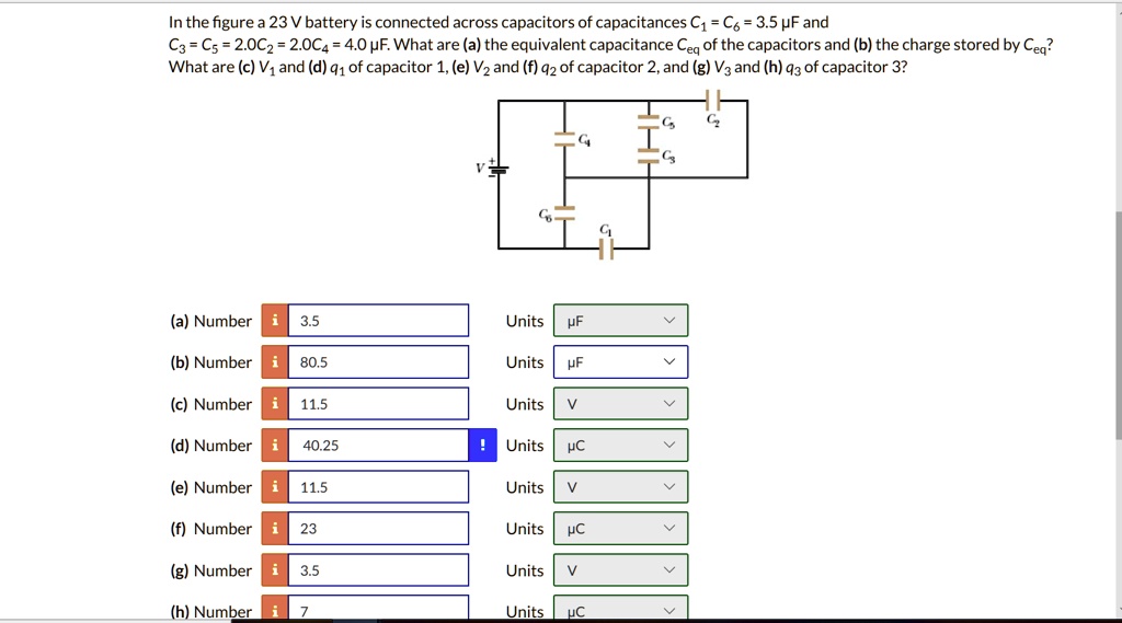 SOLVED: In the figure 23 V battery is connected across capacitors of ...