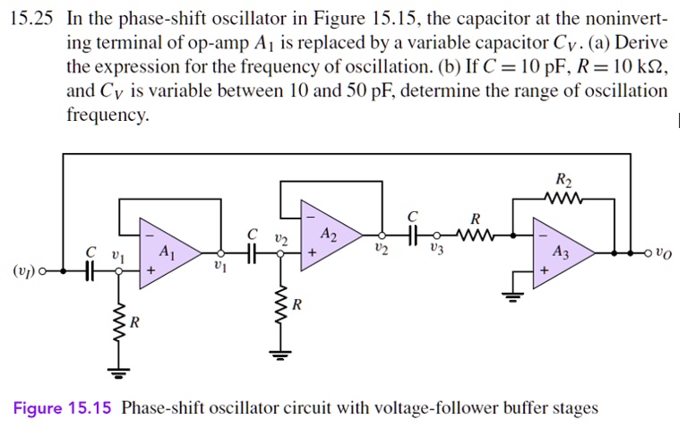 1525 in the phase shift oscillator in figure 1515 the capacitor at the ...