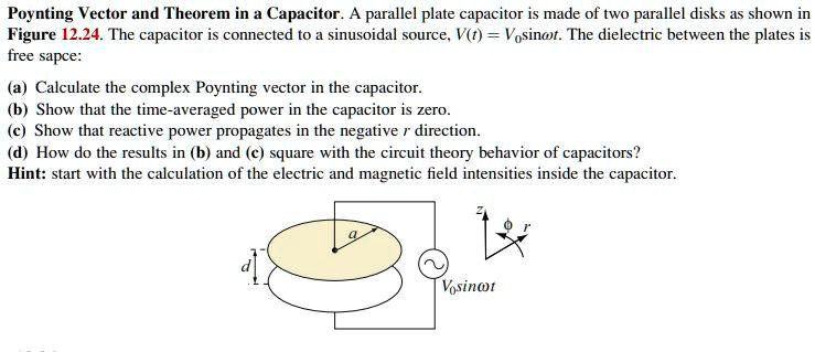 SOLVED: A parallel plate capacitor is made of two parallel disks as ...