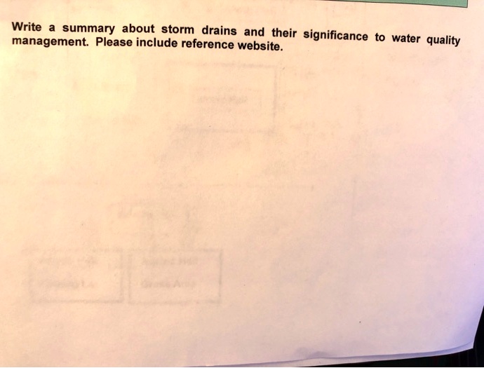 SOLVED: Write summary about storm drains and their significance ...