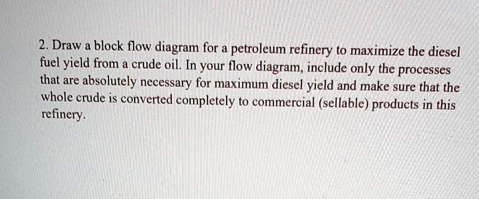 2draw a block flow diagram for a petroleum refinery to maximize the ...