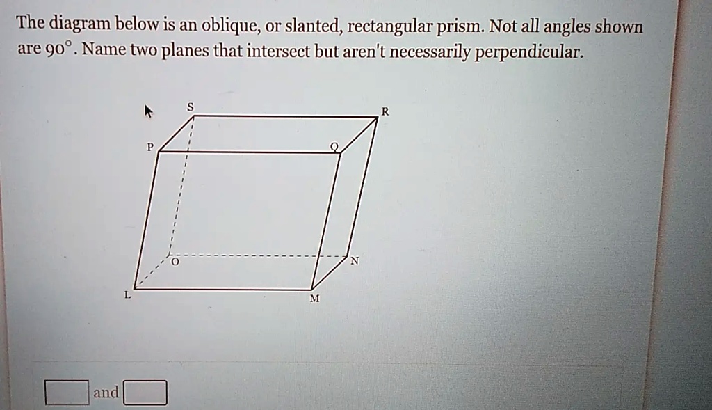 SOLVED: The diagram below is an oblique; or slanted, rectangular prism ...