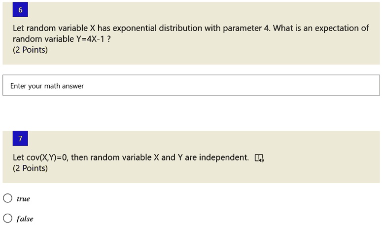 SOLVED: Let random variable X have an exponential distribution with a ... SOLVED: Let random variable X have an exponential distribution with a ...