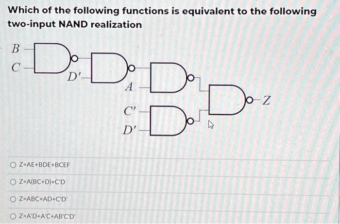 SOLVED: Which of the following functions is equivalent to the following ... SOLVED: Which of the following functions is equivalent to the following ...