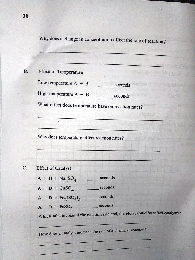 38 why does a change in concentration affect the rate of reaction ...