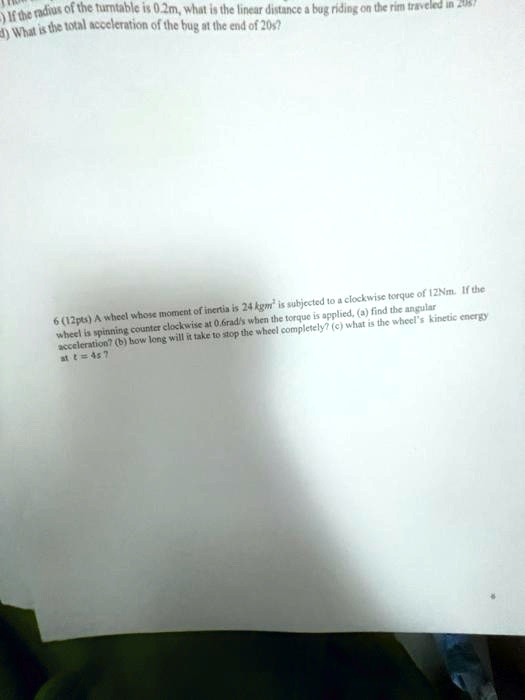 m 612ptsa wheel whose moment of inertia is 24 kgm2 is subjected to a ...