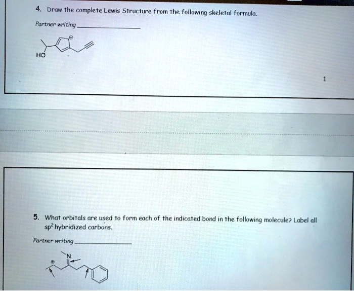 4. Draw the complete Lewis Structure from the following skeletal ...