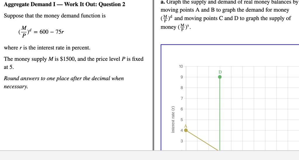 SOLVED: Draw the graph in detail. Calculate the equilibrium interest ...