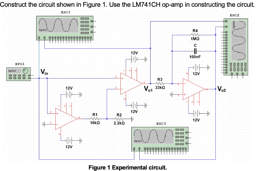 Construct the circuit shown in Figure 1. Use the LM741CH op-amp in ...