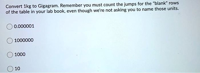 SOLVED: Remember you must count the jumps for the blank" rows Convert ...