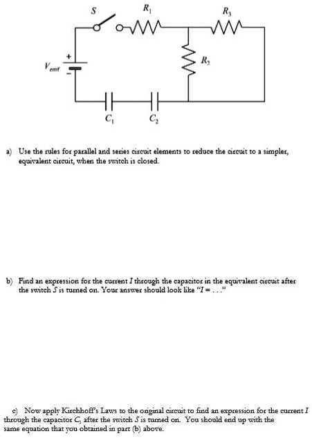 SOLVED: a) Use the rules for parallel and series circuit elements to reduce the circuit to a ...