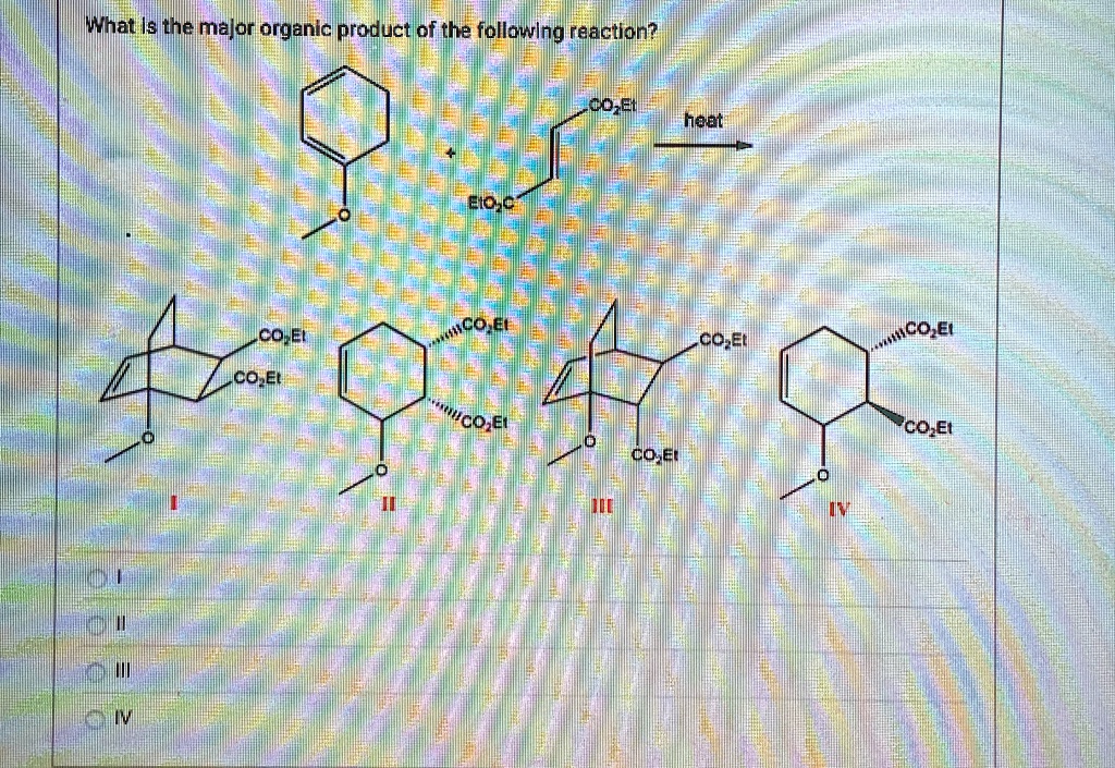 What is the major organic product of the following reaction? CO2Et heat ...