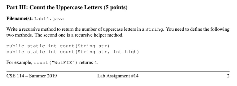 Solved Public Class Lab14 Public Static Void Mainstring Args Systemoutprintlnpart I 4542