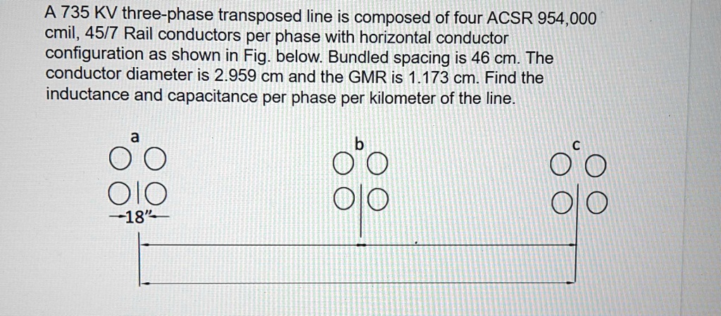 SOLVED: A 735 kV three-phase transposed line is composed of four ACSR ...
