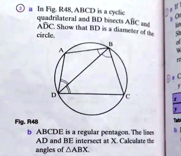3 a In Fig. R48, ABCD is a cyclic quadrilateral and BD bisects ∠ ABC ...