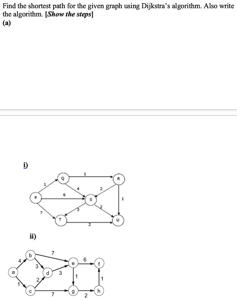 Find The Shortest Path For The Given Graph Using Dijkstras Algorithm 9833