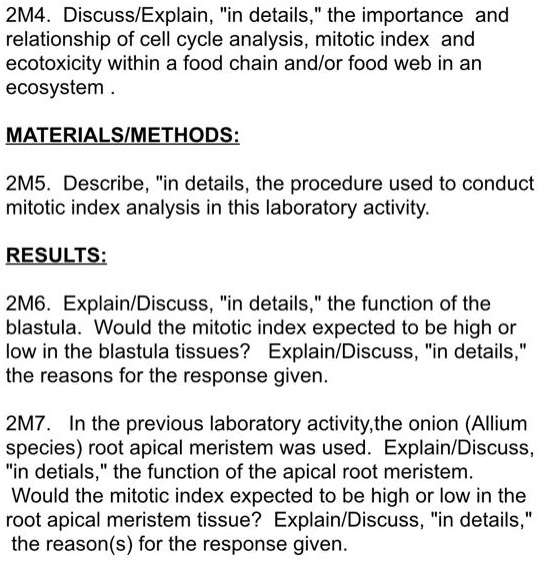 SOLVED: 2M4 DiscussIExplain, "in details;" the importance and ...